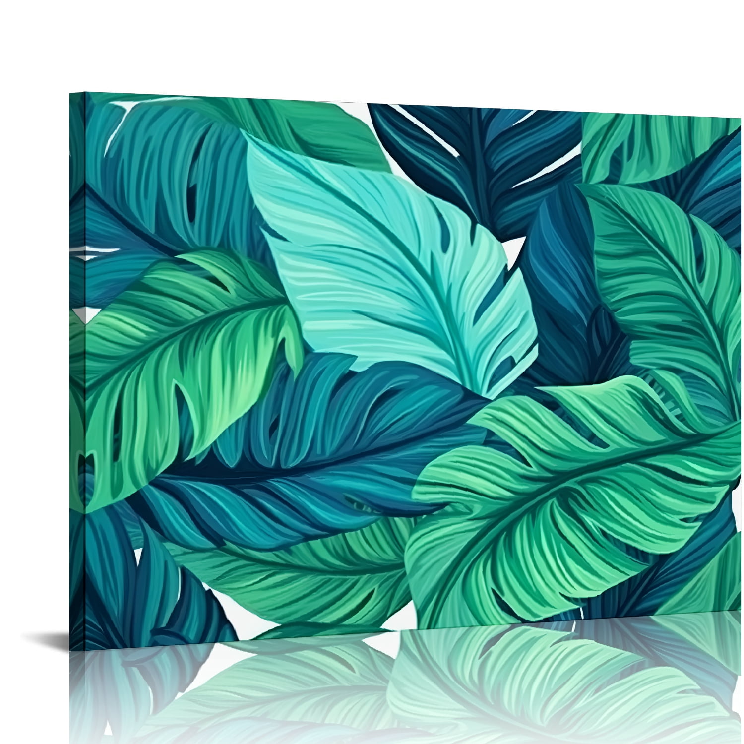 Chilfamy Tropical Leaf Pattern Canvas Wall Art Decor Ready To Hang ...
