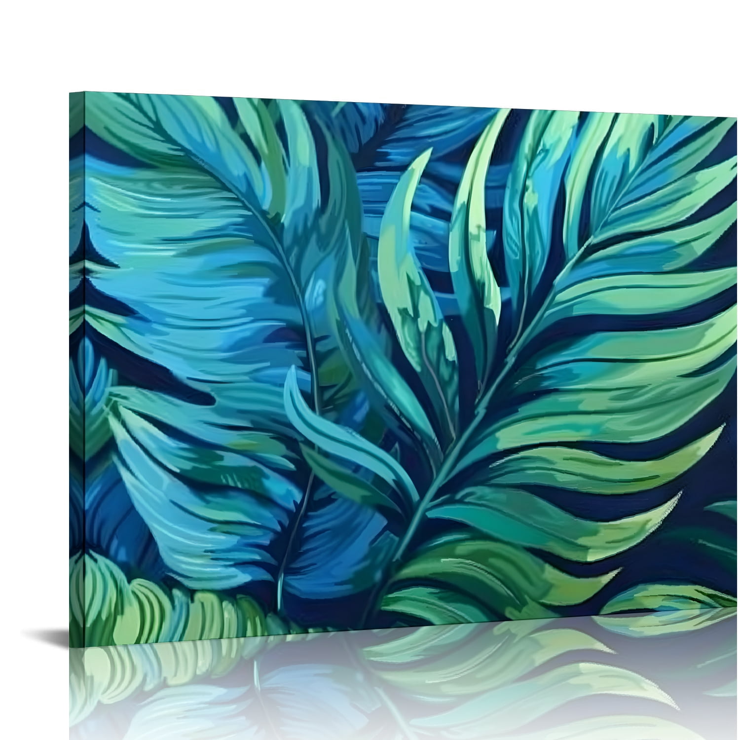 Chilfamy Tropical Leaf Print Canvas Wall Art Decor Ready To Hang ...