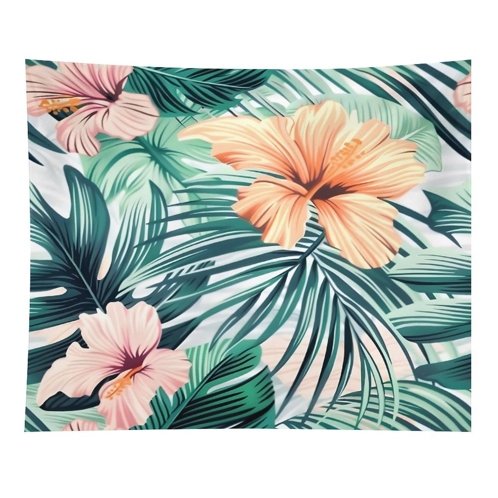 Chilfamy Tropical Pink Orange Bloom Polyester Wall Tapestry Anti ...