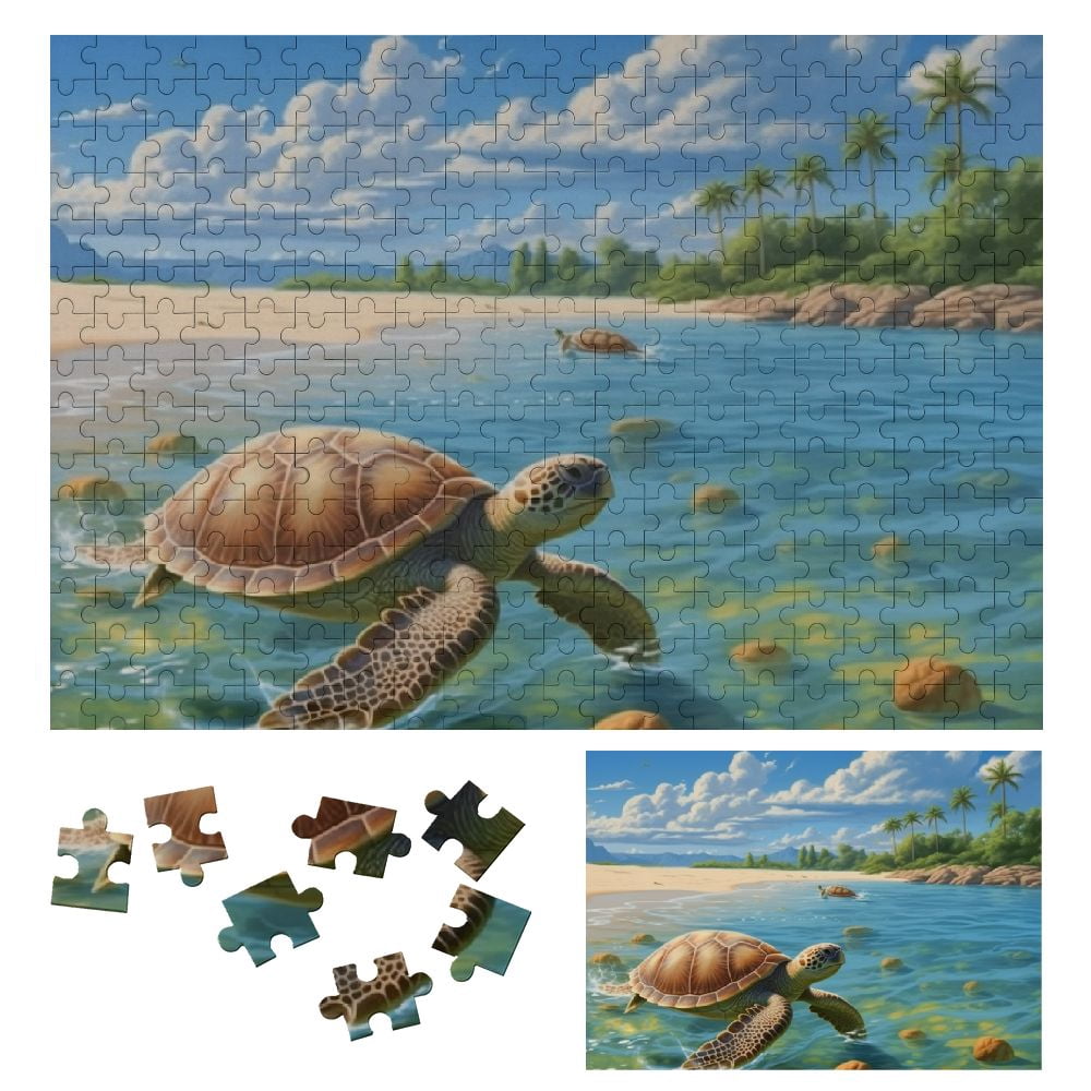Chilfamy Turtles Ocean Beach Wooden Jigsaw Puzzle, Impossible Hard ...