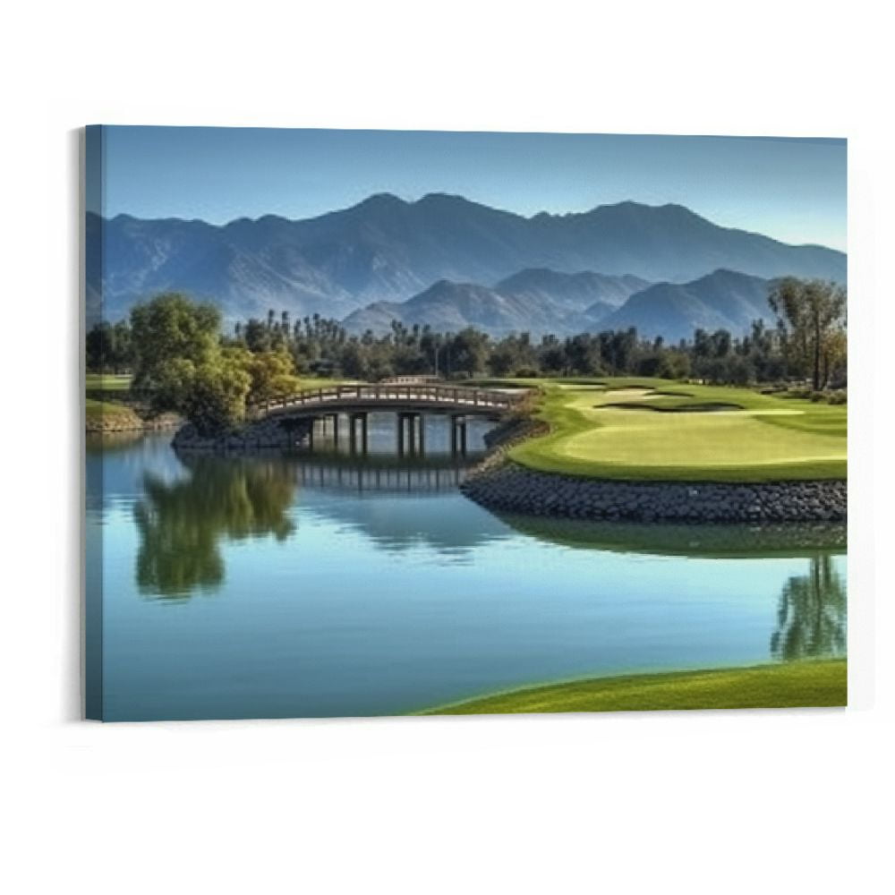 Chilfamy Usa Golf Course Wall Art Golf Course Canvas Wall Decor Blue ...
