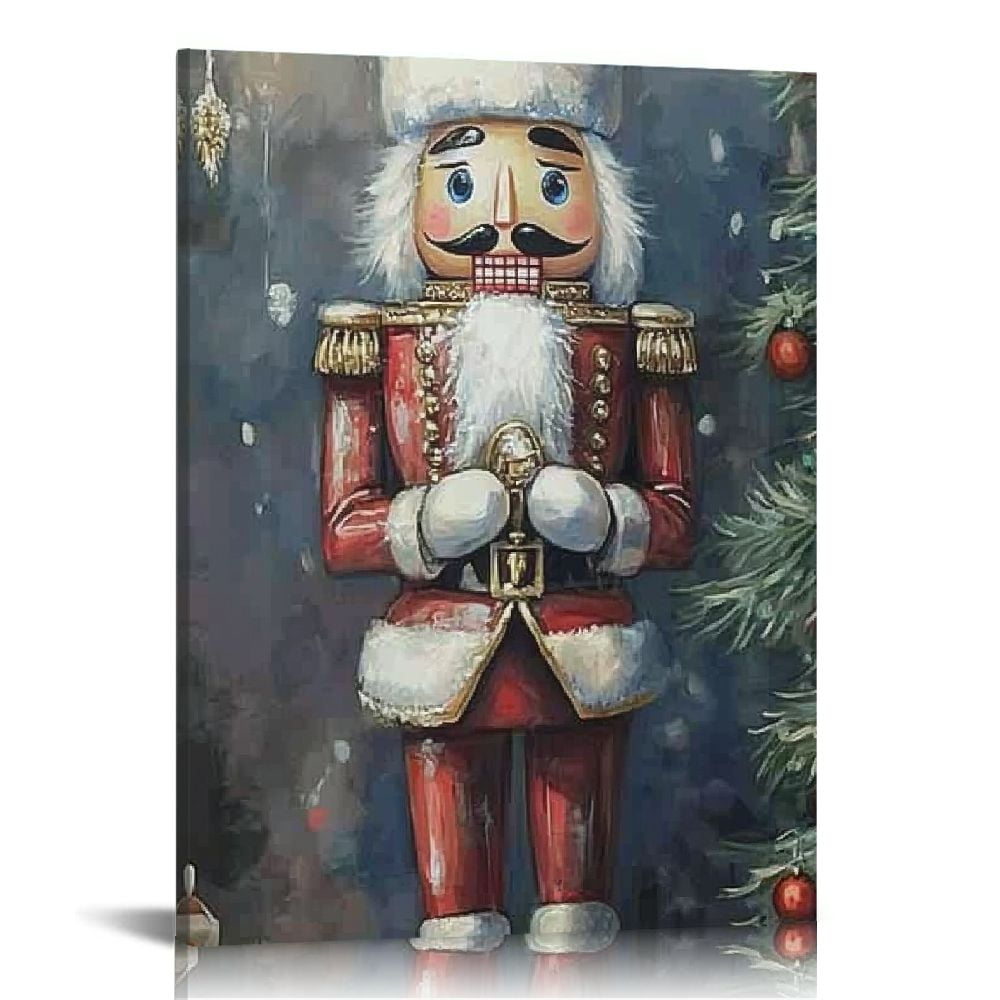 Chilfamy Vintage Nutcracker Wall Art Christmas Home Decor Watercolor ...