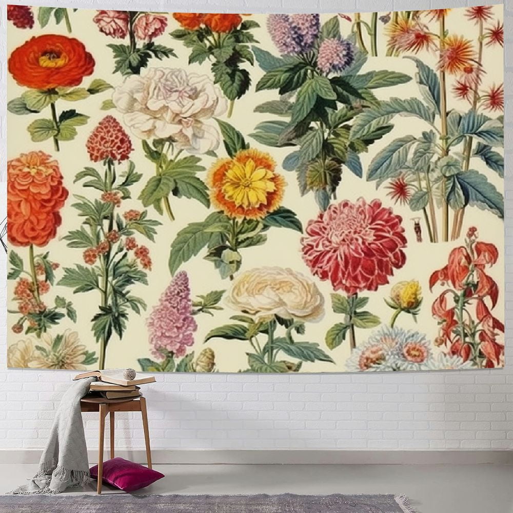 Chilfamy Vintage Poster Hanging,Flowers Wall Hanging Botanical Rustic ...