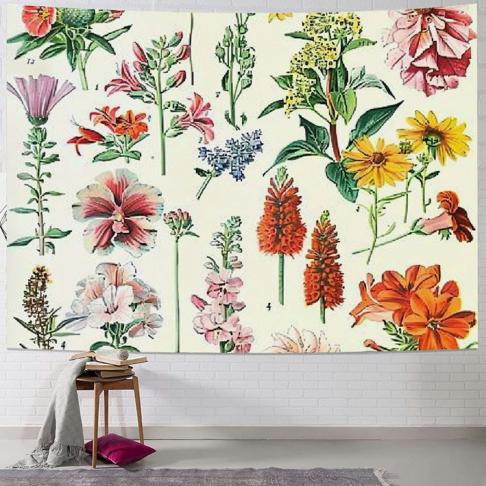 Chilfamy Vintage Poster Hanging,Flowers Wall Hanging Botanical Rustic ...