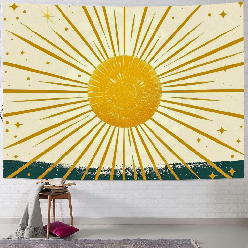 Chilfamy Vintage Sun Tapestry for Classroom Rainbow Boho 70s Sunshine ...