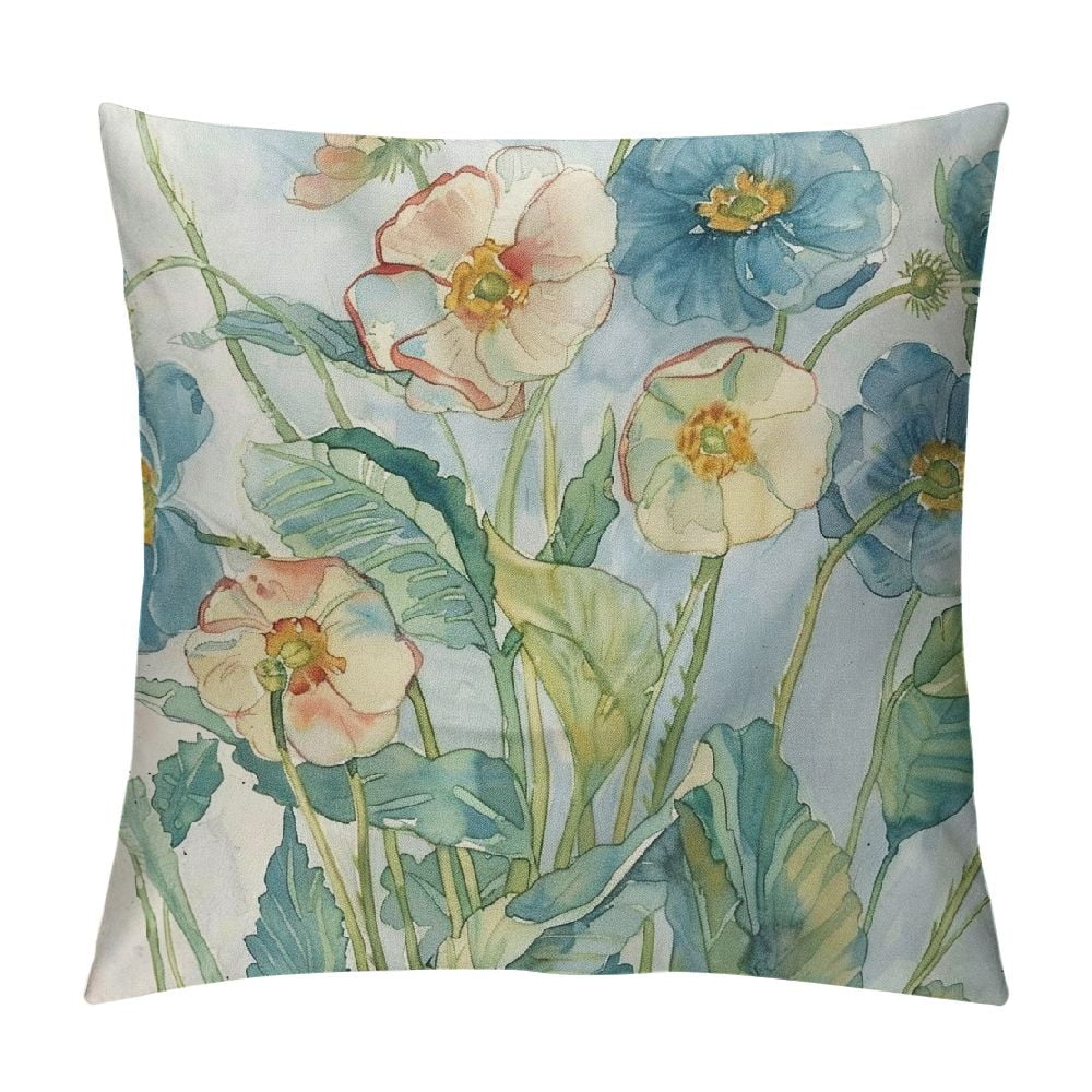Chilfamy Watercolor Floral Leaves Abstract Plant Print Throw Pillows ...