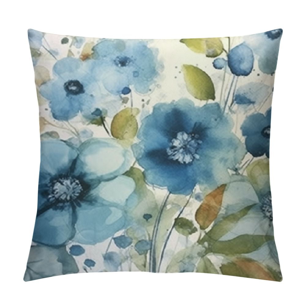 Chilfamy Watercolor Floral Leaves Abstract Plant Print Throw Pillows ...