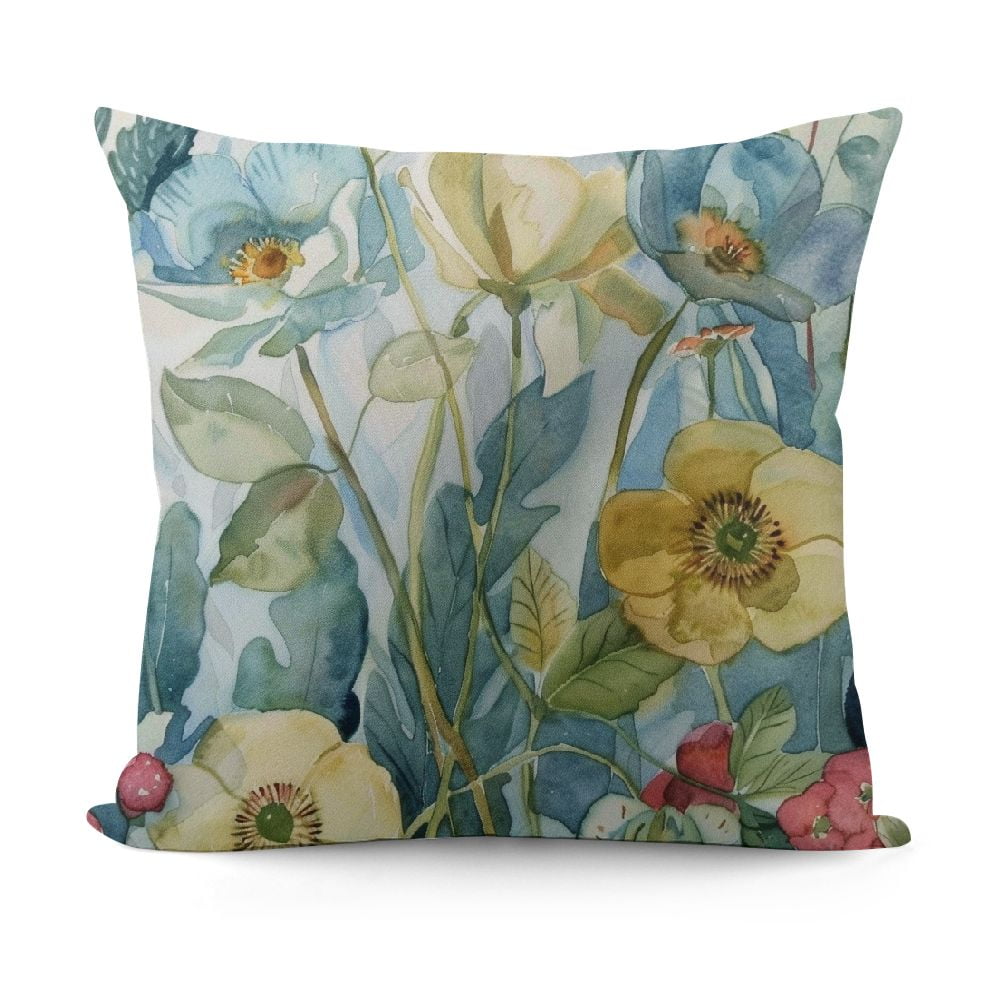 Chilfamy Watercolor Floral Leaves Abstract Plant Print Throw Pillows ...