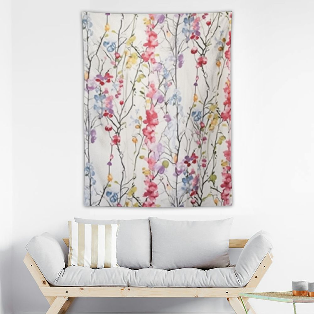 Chilfamy Watercolor Flower Tapestry, Branches in Full Blossom Colorful ...
