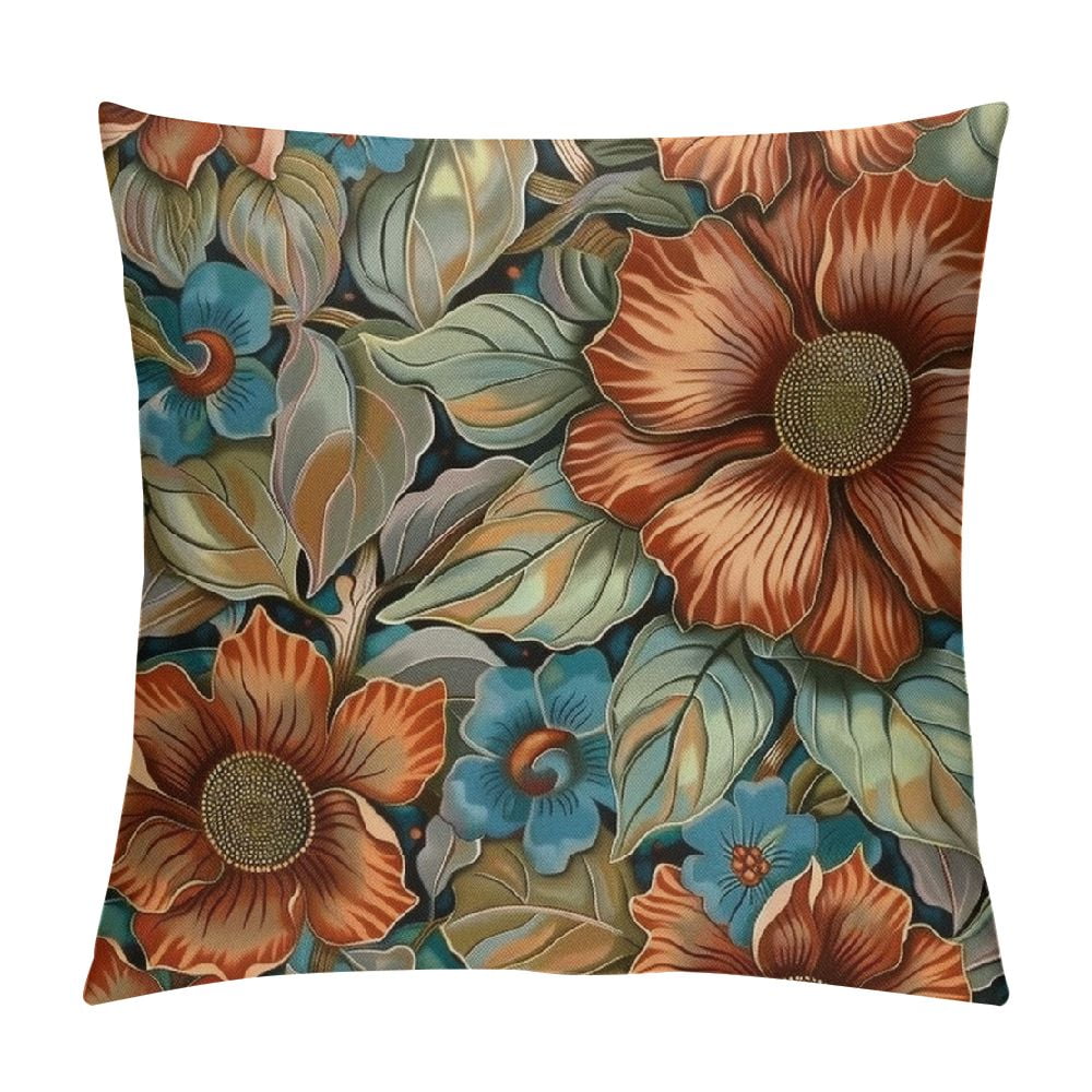 Chilfamy Watercolor Flower Throw Pillow Covers,Abstract Art Fabric ...