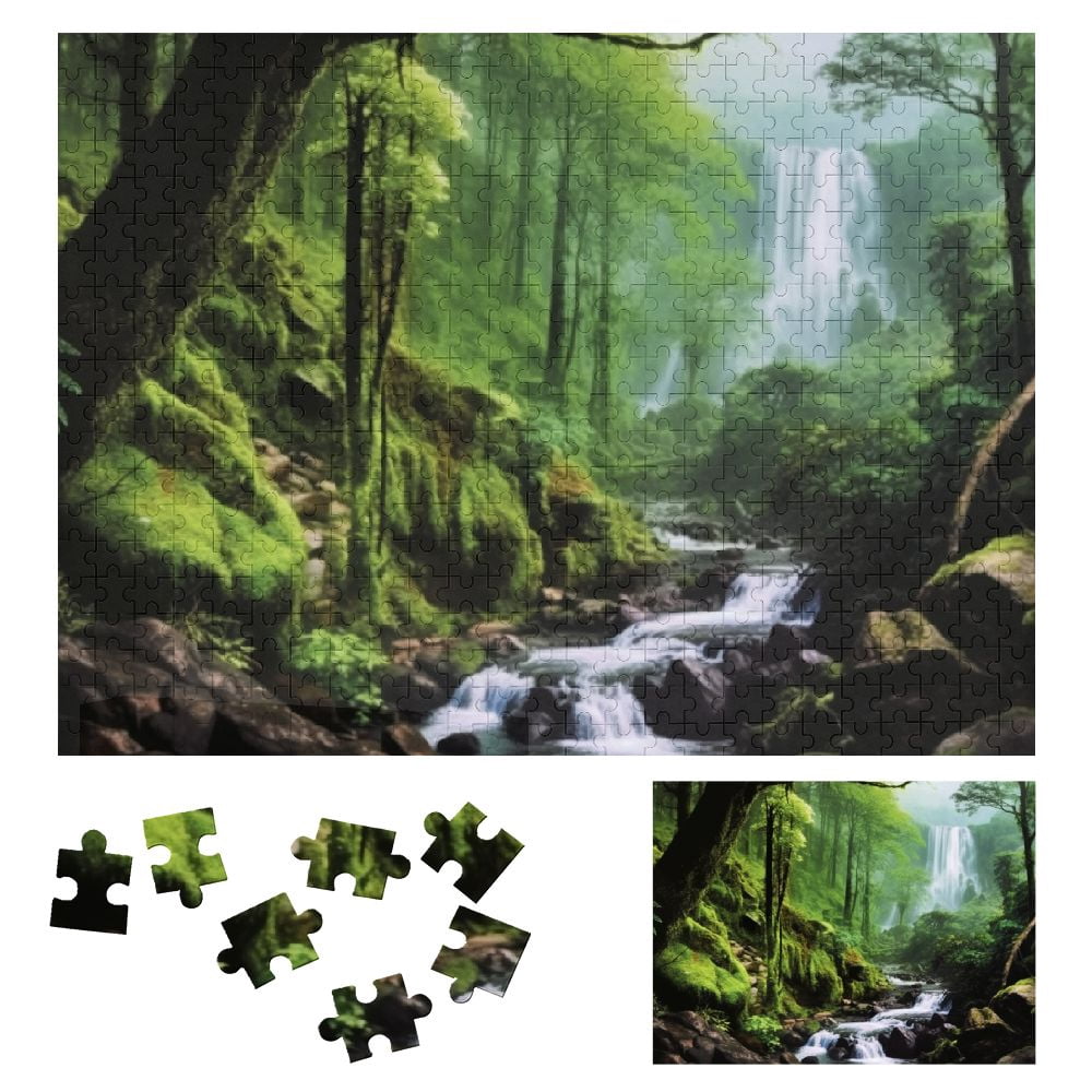 Chilfamy Waterfall, Forest, Rocks Wooden Jigsaw Puzzle for Adults and ...