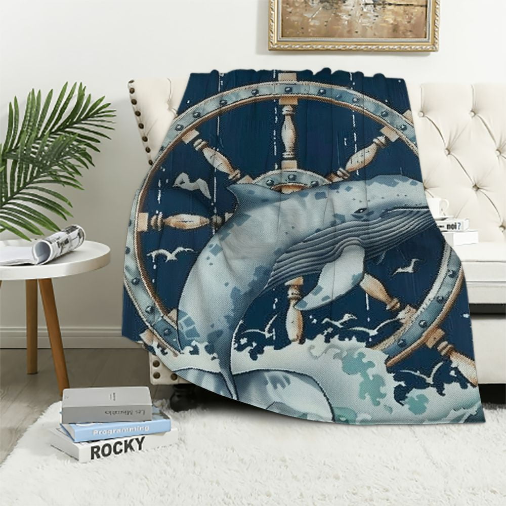 Chilfamy Whale Throw Blanket Soft Comfort Cozy Bed Couch Blanket ...