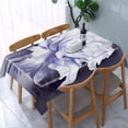 Chilfamy White Bloom Purple Background Rectangle Dining Tablecloth ...