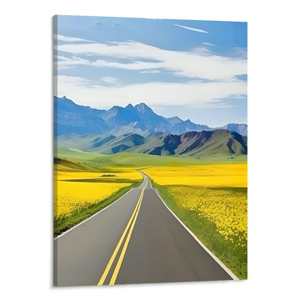 Chilfamy Wide Highway Canvas Prints Wall Art Picture 16x20in for Living ...