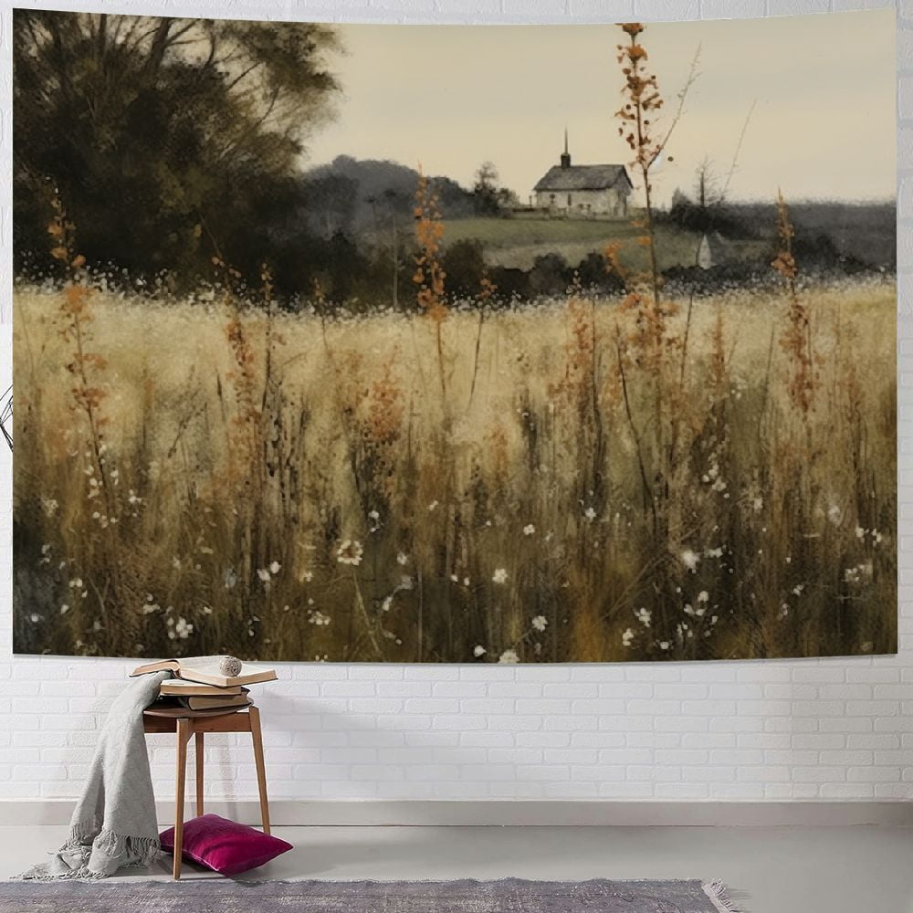 Chilfamy Wildflowers Field Tapestry,Antique Wildflower Country ...
