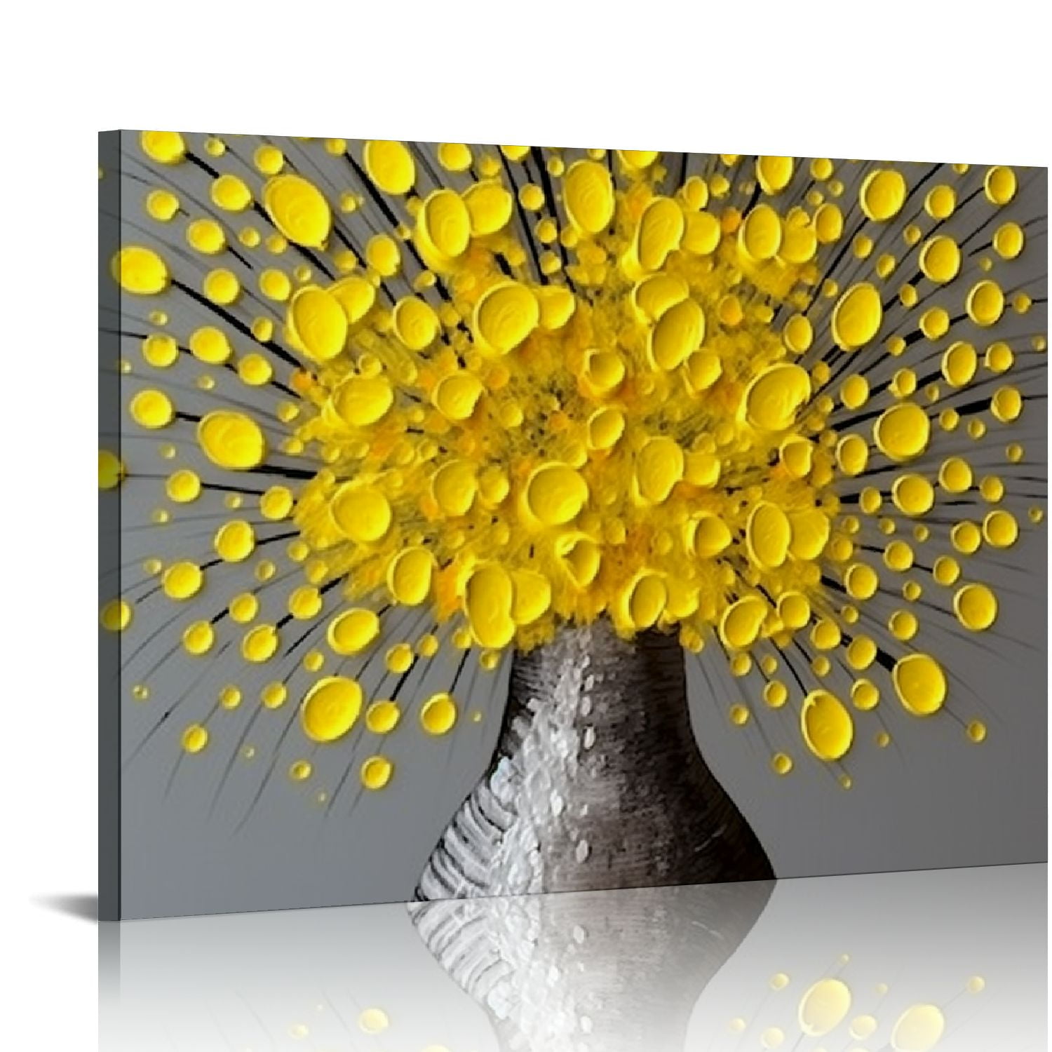 Chilfamy Yellow Floral Oil Paintings Modern Canvas Paintings Wall ...