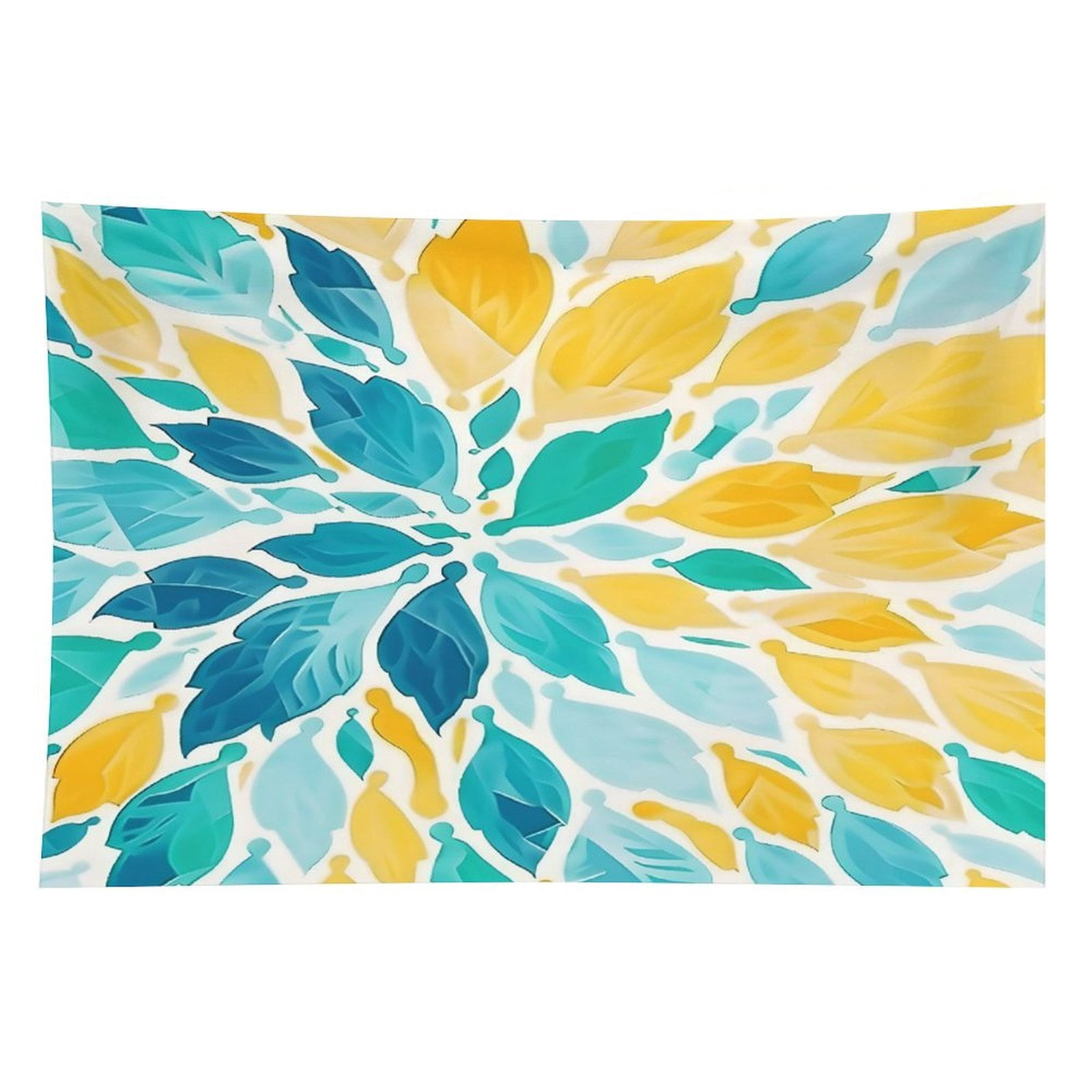 Chilfamy Yellow Green Blue Bright Floral Polyester Wall Tapestry Anti ...