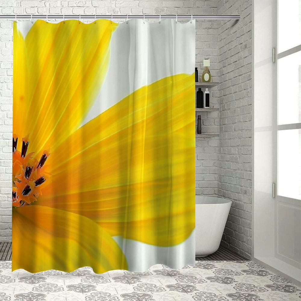 Chilfamy Yellow Shower Curtain, Flourishing Sun Flower Design Modern ...