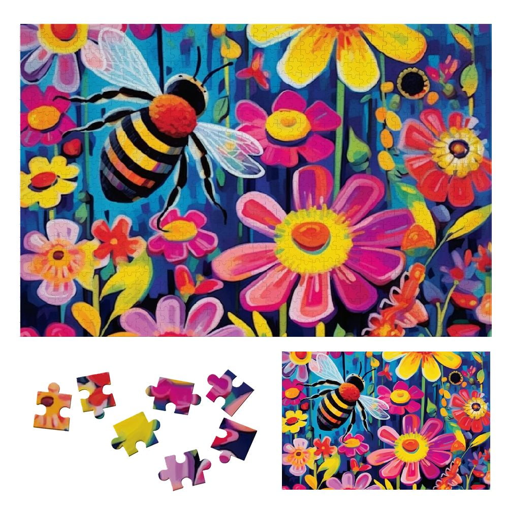 Chilfamy 's Busy Bee Garden Jigsaw Puzzle for Adults Illustrates a ...
