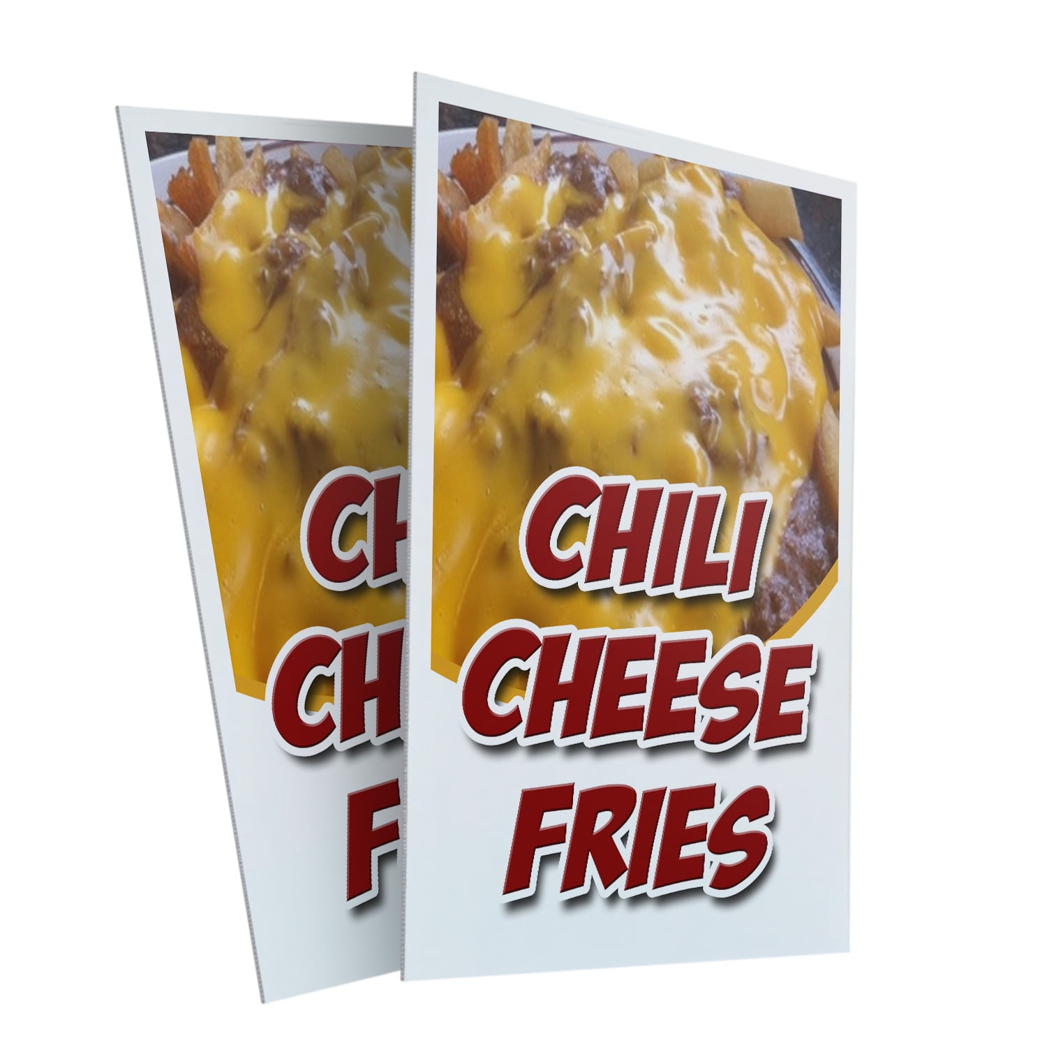 Chili Cheese Fries (2-PACK) 24" x 36" Plastic Signs | Sign Insert 4mm ...
