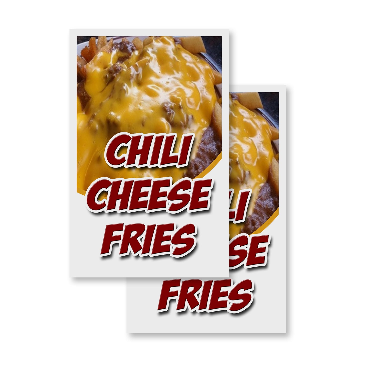 Chili Cheese Fries (2-PACK) 24" x 36" Vinyl Decals | Sign Insert Peel ...