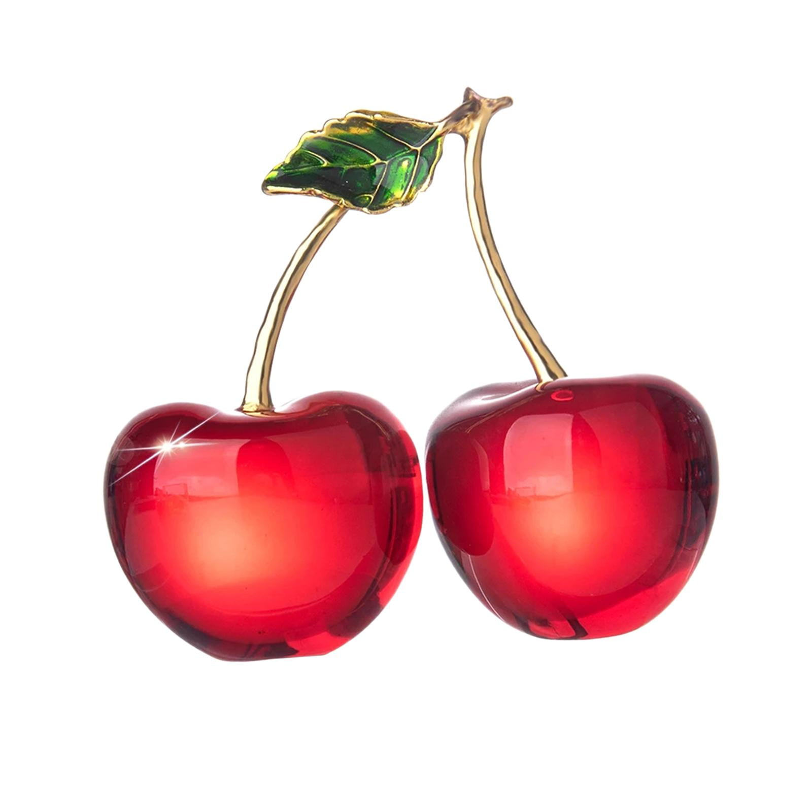 Chili Cherry Figurine Crystal Smooth Fruit Tabletop Centerpiece Father ...
