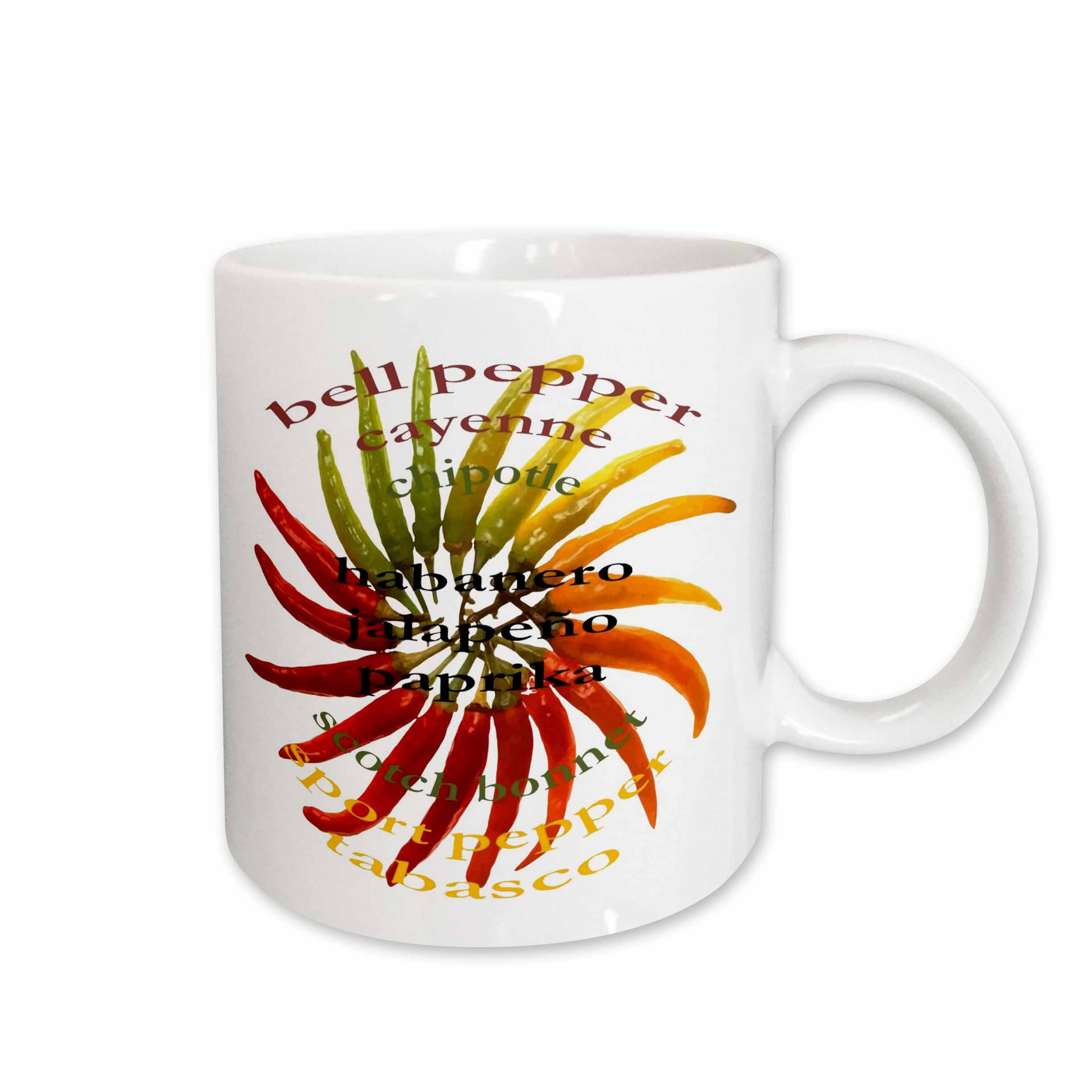 3drose, Chili Color Wheel with Hot Pepper Text, 15oz Mug - Walmart.com