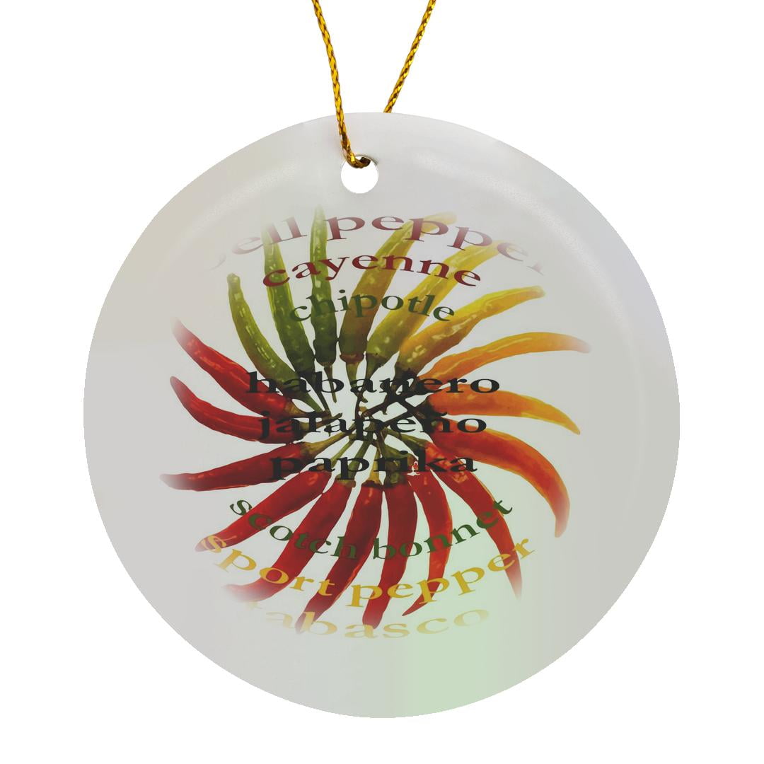 3drose, Chili Color Wheel with Hot Pepper Text, Circle Porcelain ...