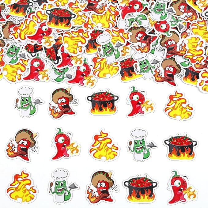 Chili Cook Off Decorations 200PCS Chili Cook Off Confetti Chili Pepper ...