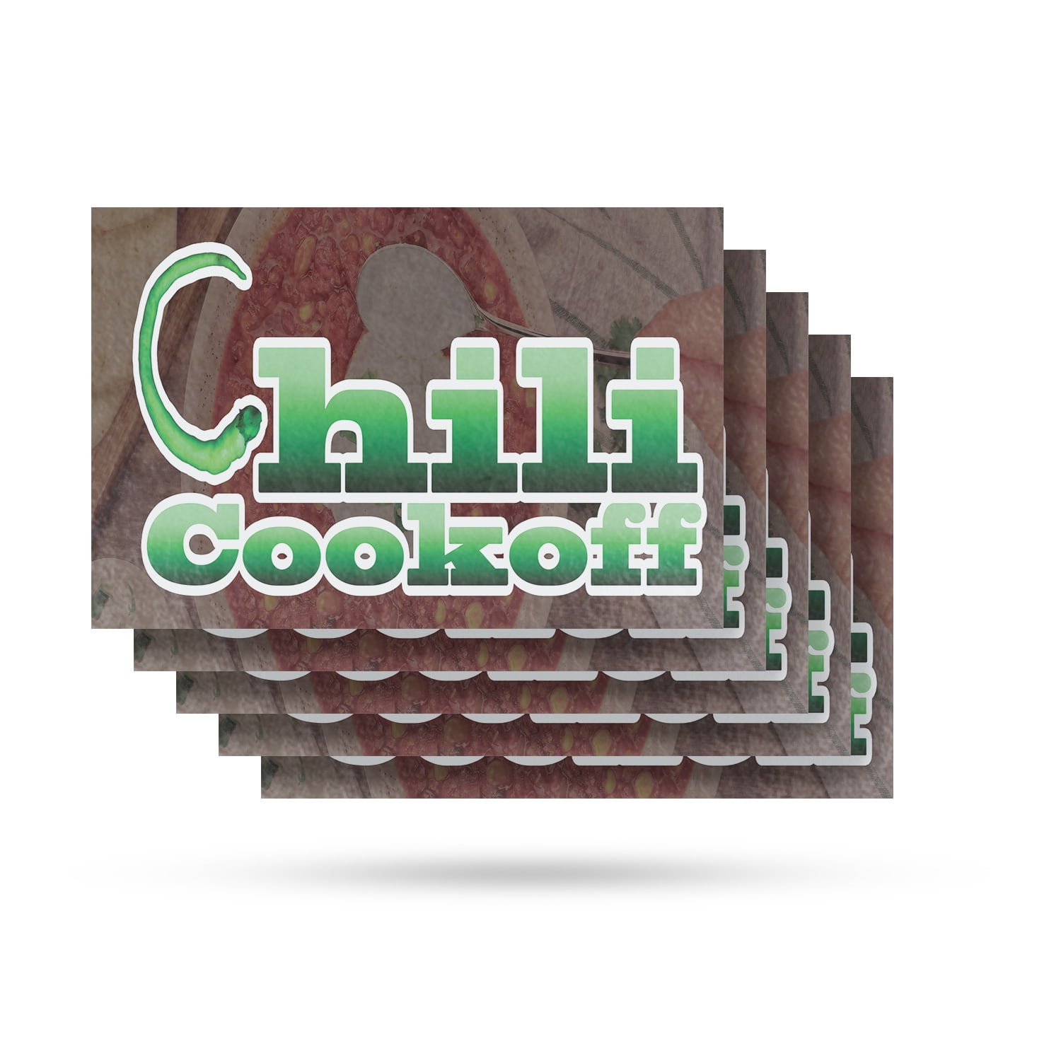 Chili Cook Off Vinyl Decal 5 Pack of 12 Inch x 16 Inch Weatherproof ...