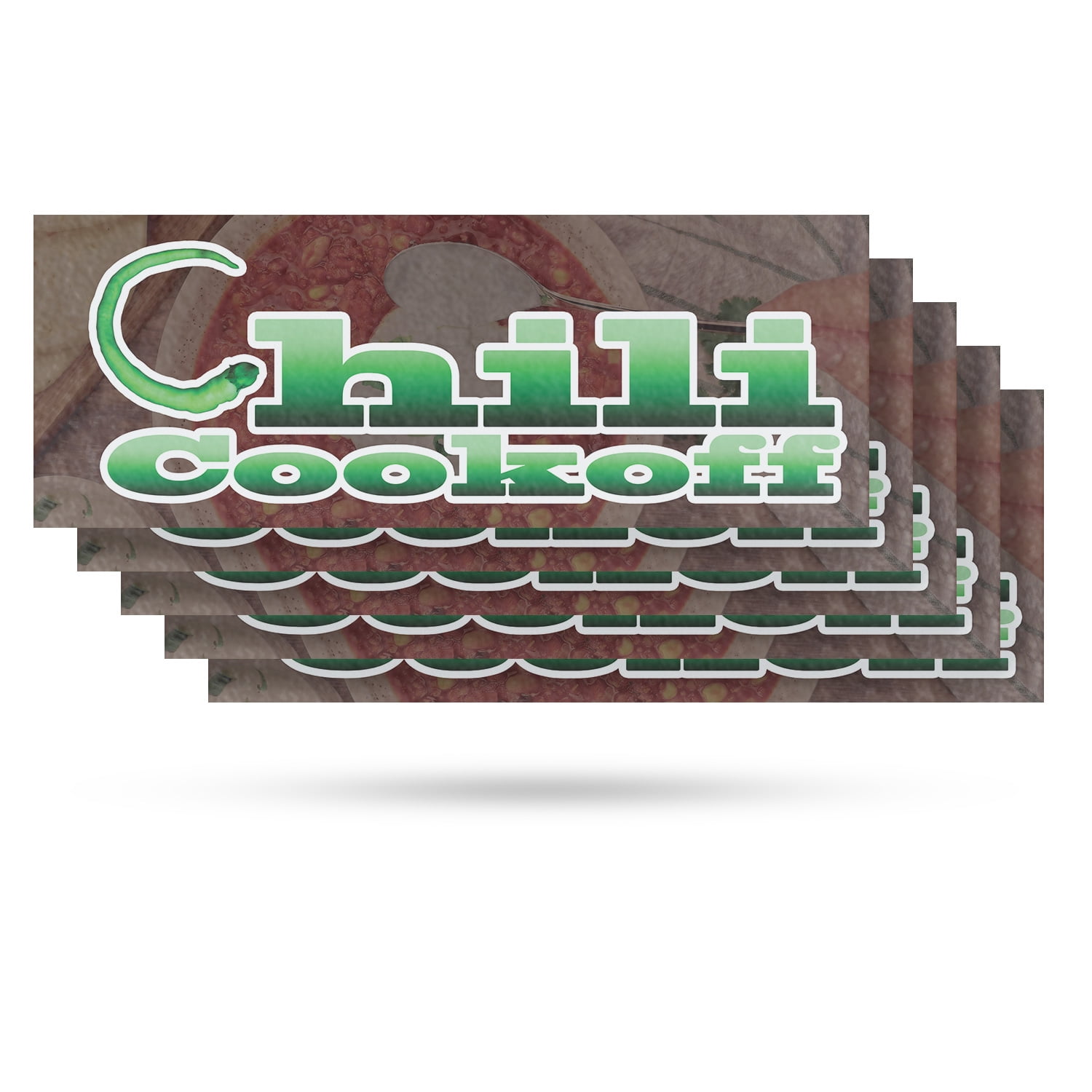 Chili Cook Off Vinyl Decal 5 Pack of 12 Inch x 5 Inch Weatherproof ...
