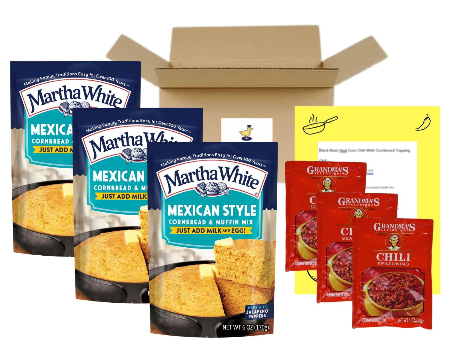 Chili Cornbread Bundle With ZS23 3 Packages of Martha White Mexican ...