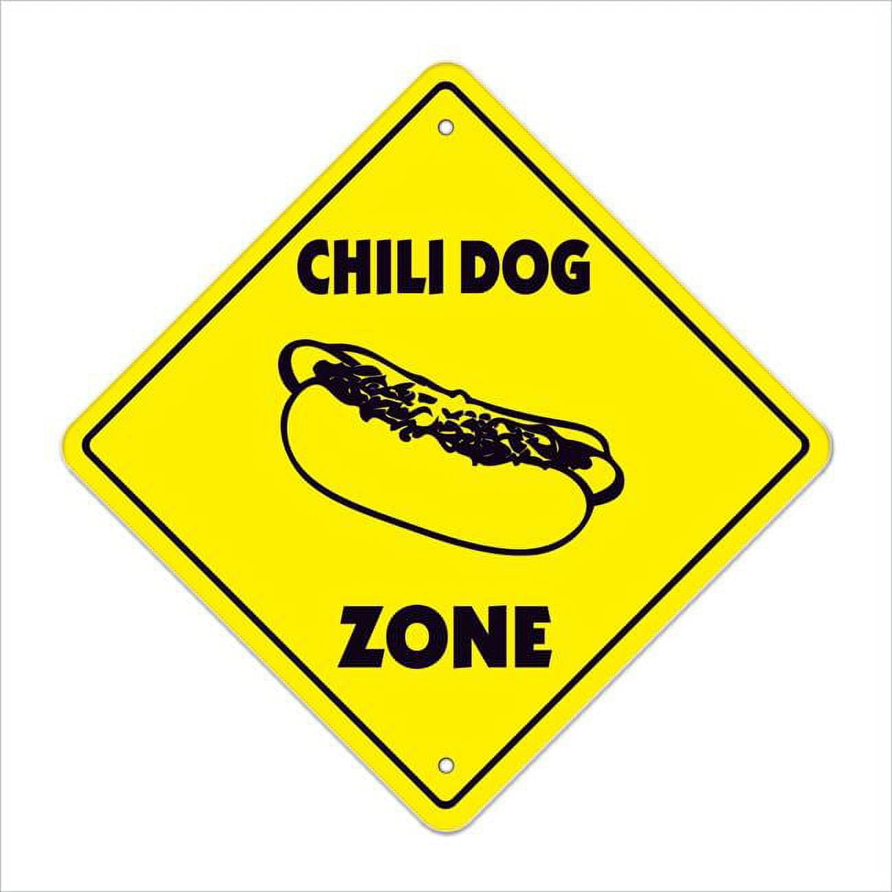 Chili Dog Crossing Sign Zone Xing | Indoor/Outdoor | 12" Tall hot dog ...