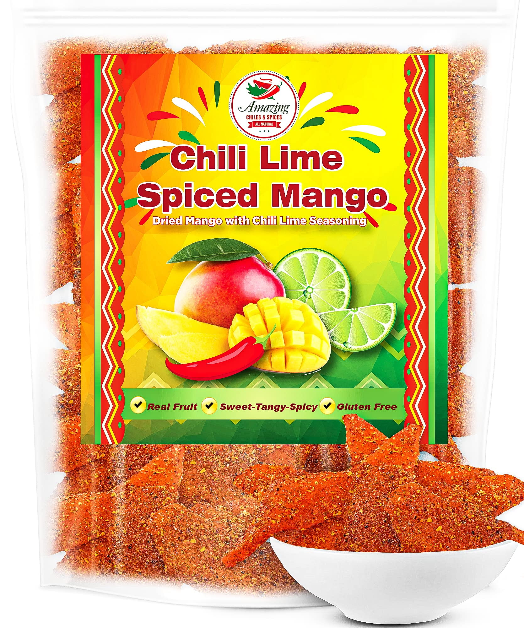 Chili Lime Dried Mango Slices, 1 lb. Bag, Sweet, Tangy, and Spicy, Authentic Mexican Style Dry ...