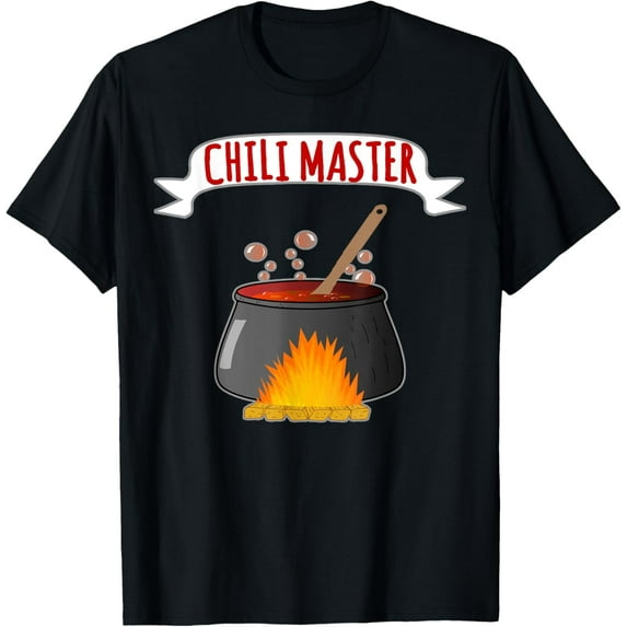 Chili Master Funny Cartoon Pot of Chili with Fire Graphic Tshirt Unisex ...