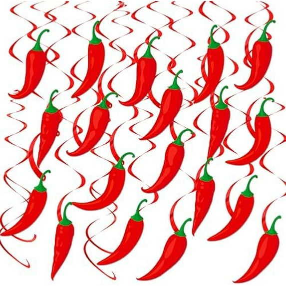 Chili Party Cook Off Hanging Swirls Chili Pepper Birthday Party ...