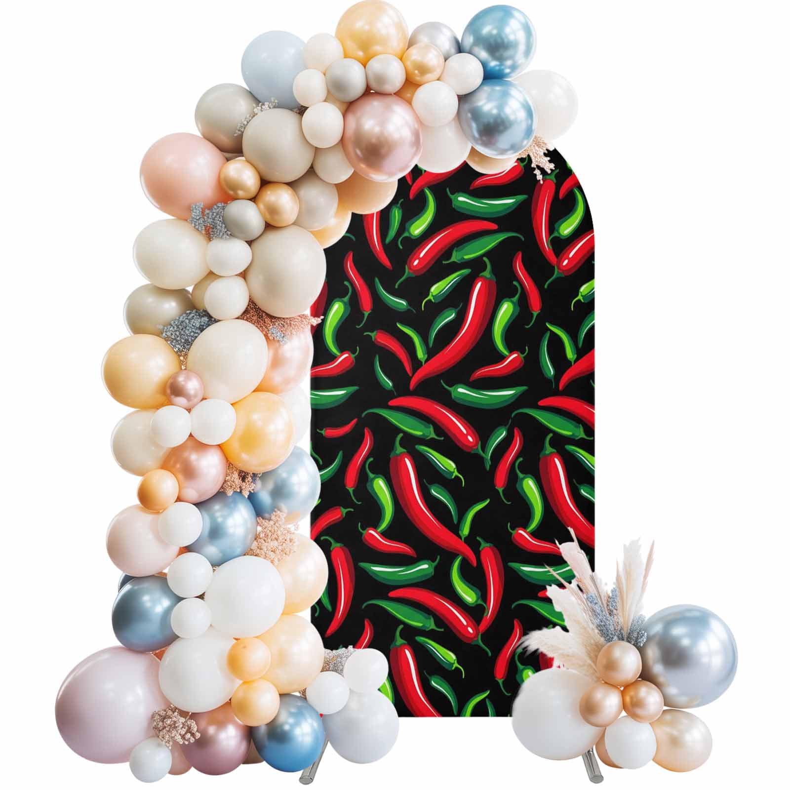 Chili Pepper Arch Backdrop Cover 6 FT Country Red Green Chili Pepper ...
