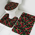 Chili Pepper Bathroom Rugs Set Country Red Green Chili Pepper Black Non ...