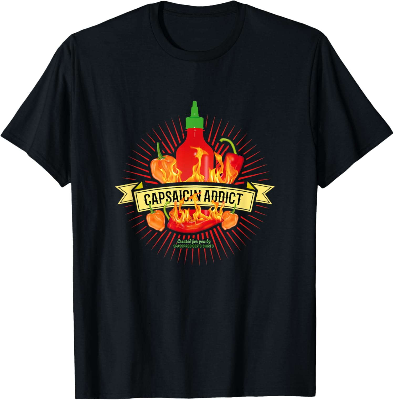 Chili Pepper Design Capsaicin Addict Hot Chili Pepper T-Shirt - Walmart.com