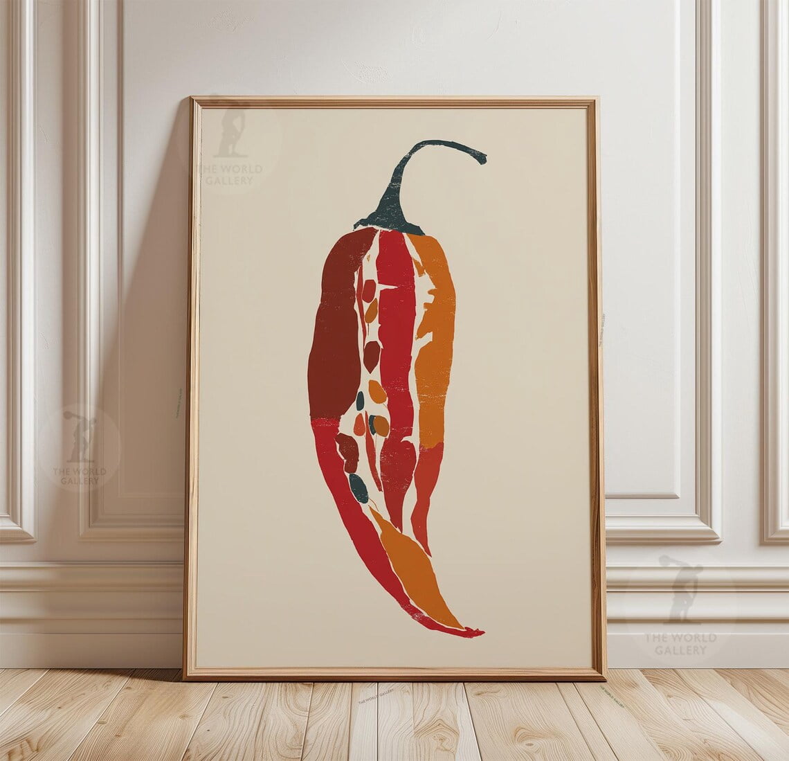 Chili Pepper Minimalist Food Wall Art Modern Kitchen Decor Art ...