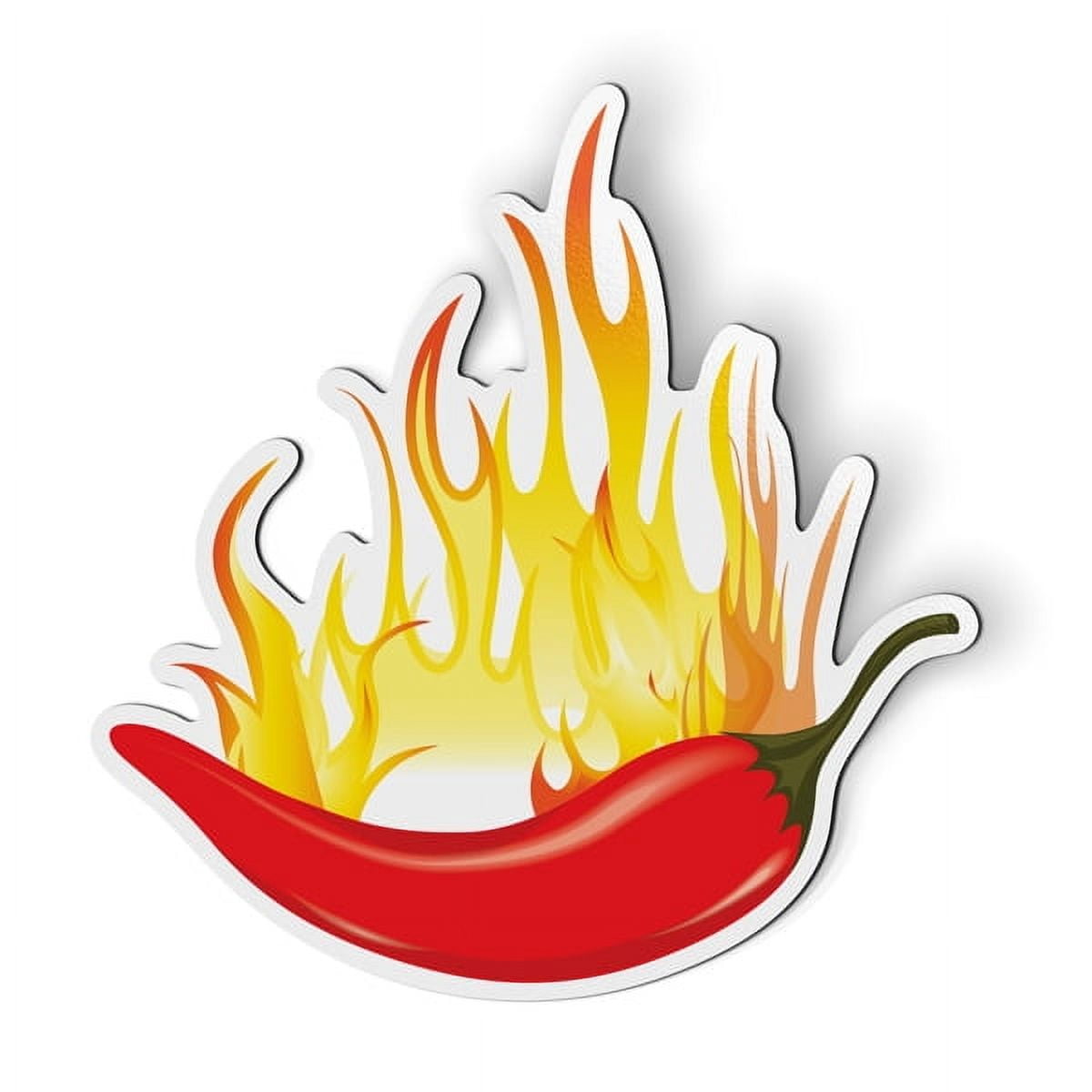 Chili Pepper On Fire - 5.5" Magnet for Car Locker Refrigerator ...