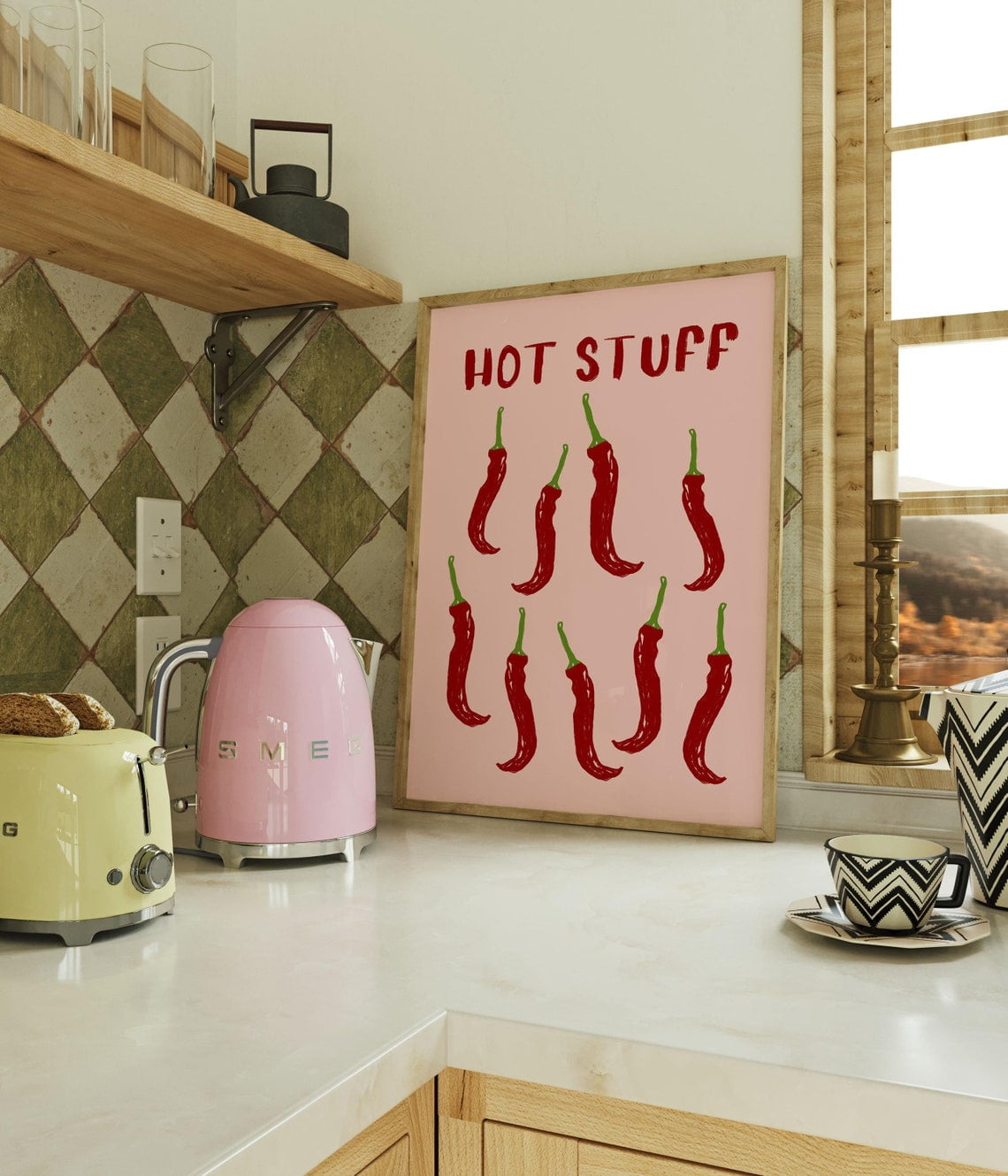 Chili Pepper Poster Hot Stuff Kitchen Wall Art Decor, Unframed Canvas ...