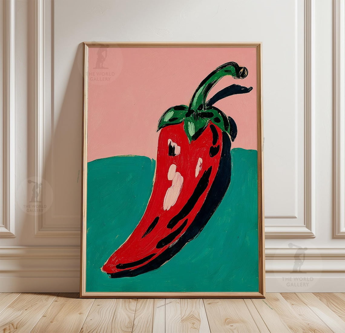 Chili Pepper Poster Minimal Food Wall Art Bold Kitchen Modern Art ...