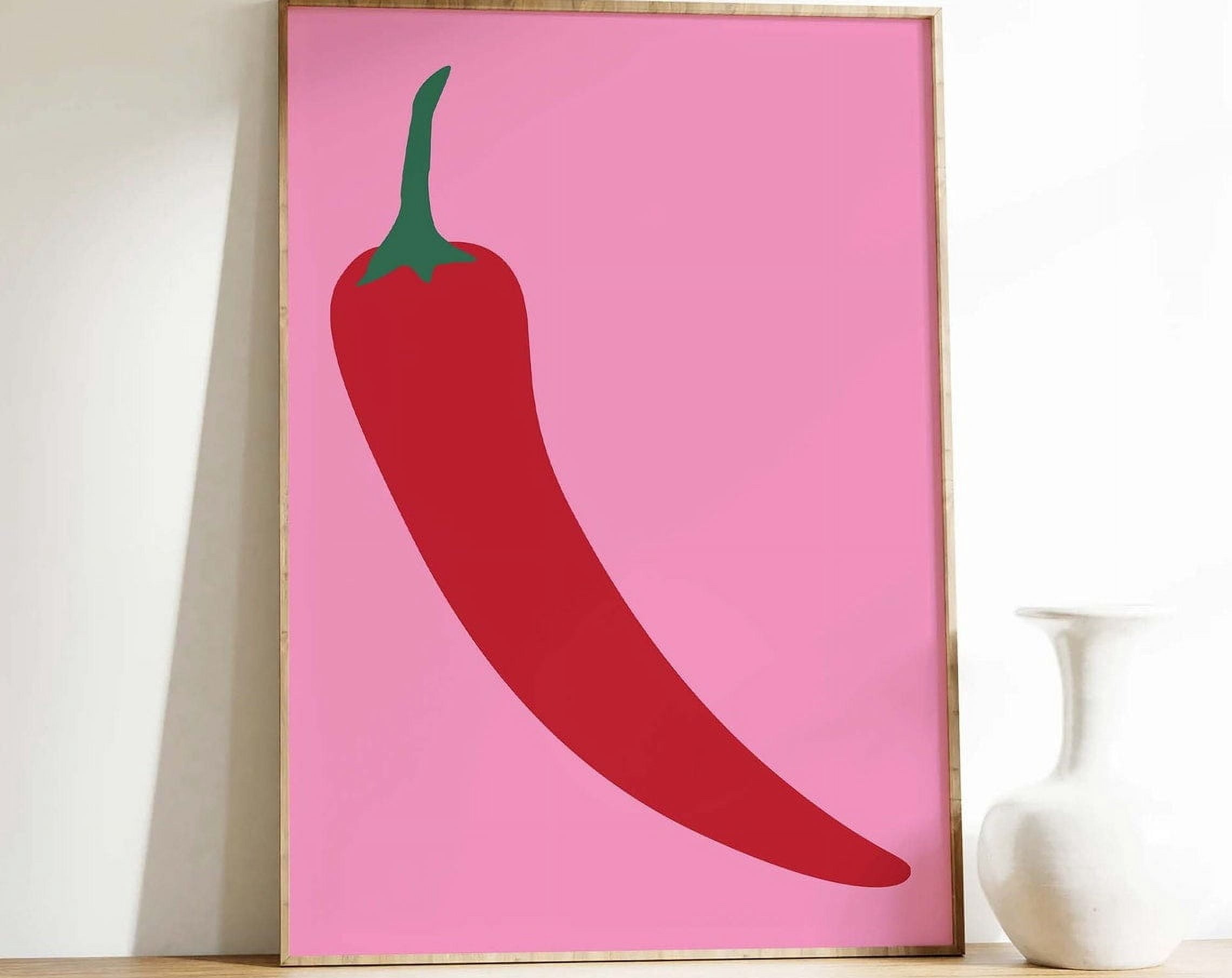 Chili Pepper Print, Art, Spicy Wall Art, Kitchen Art Print, Cute Trendy ...