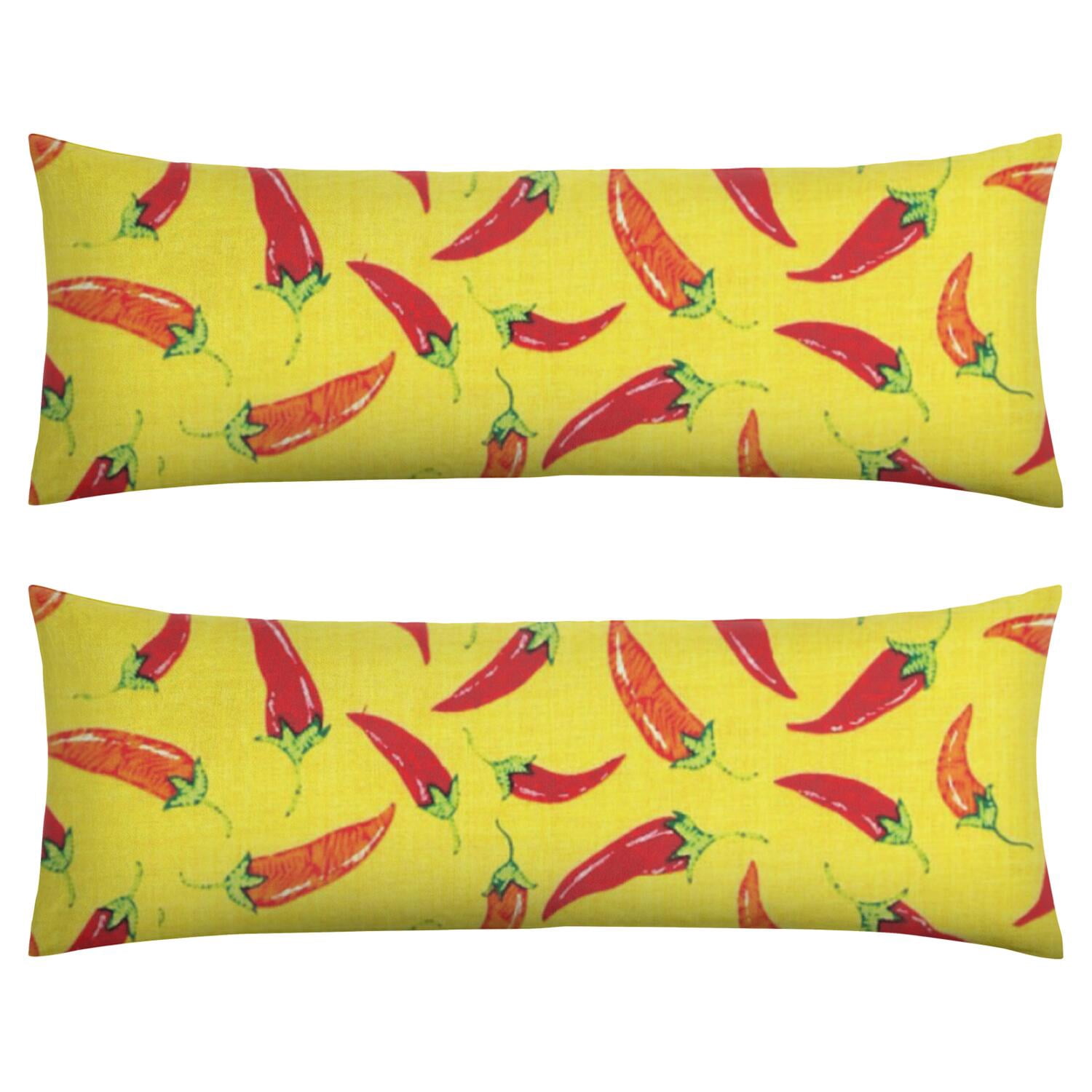 Chili Pepper Throw Pillow Cover Spicy Red Hot Vegetable Pattern, Cute ...