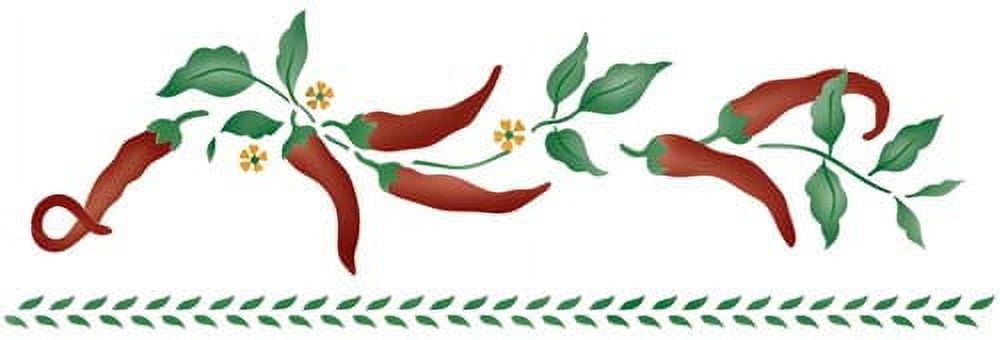Chili Pepper Wall Stencil SKU #495 by Designer Stencils - Walmart.com