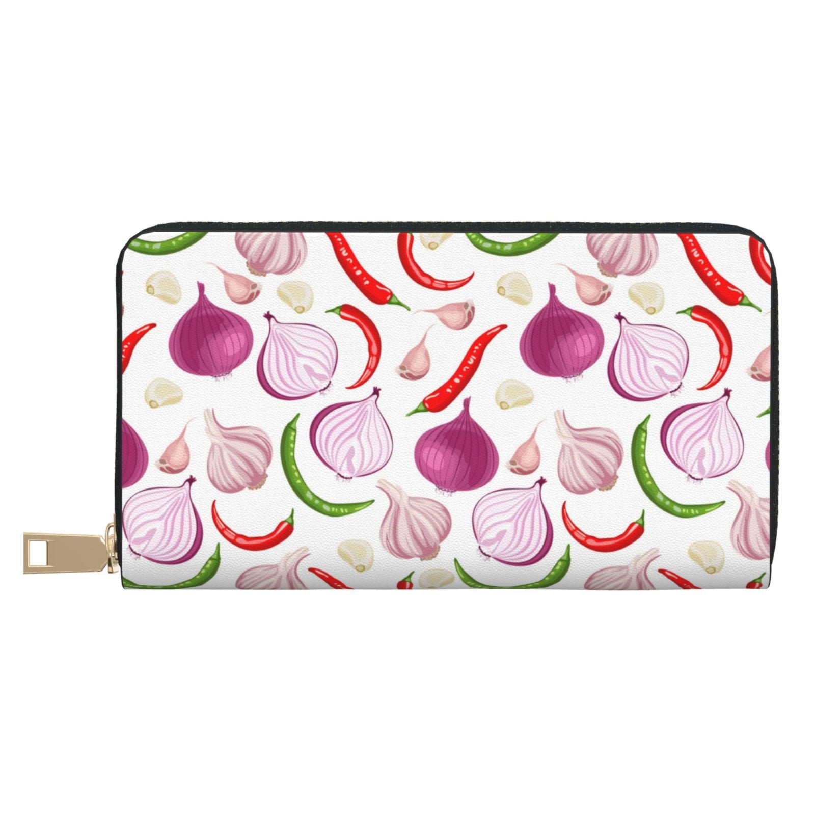 Chili Pepper onion Wallet Women, Leather Bifold Multi Card Wallet ...