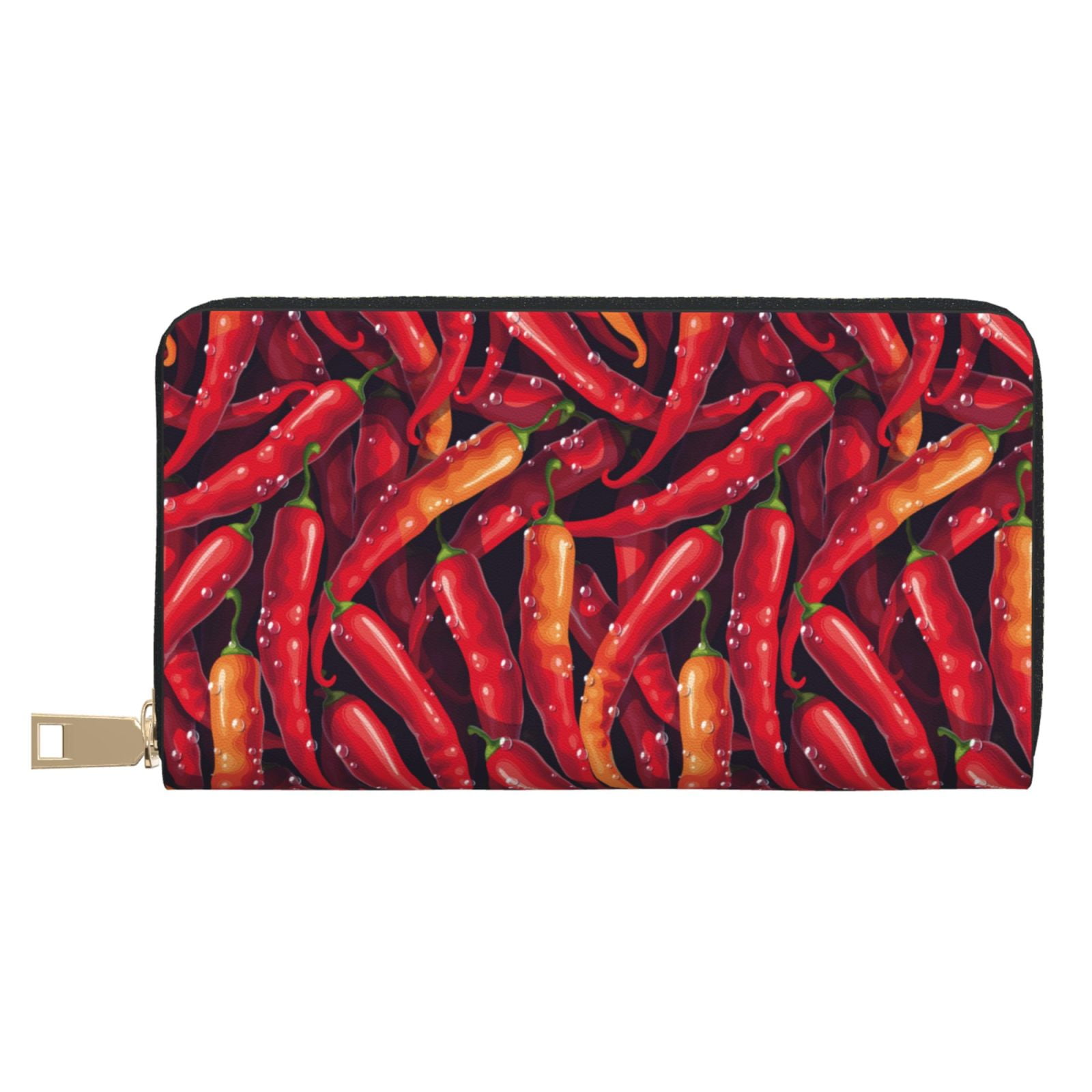 Chili Pepper water droplets Wallet Women, Leather Bifold Multi Card ...
