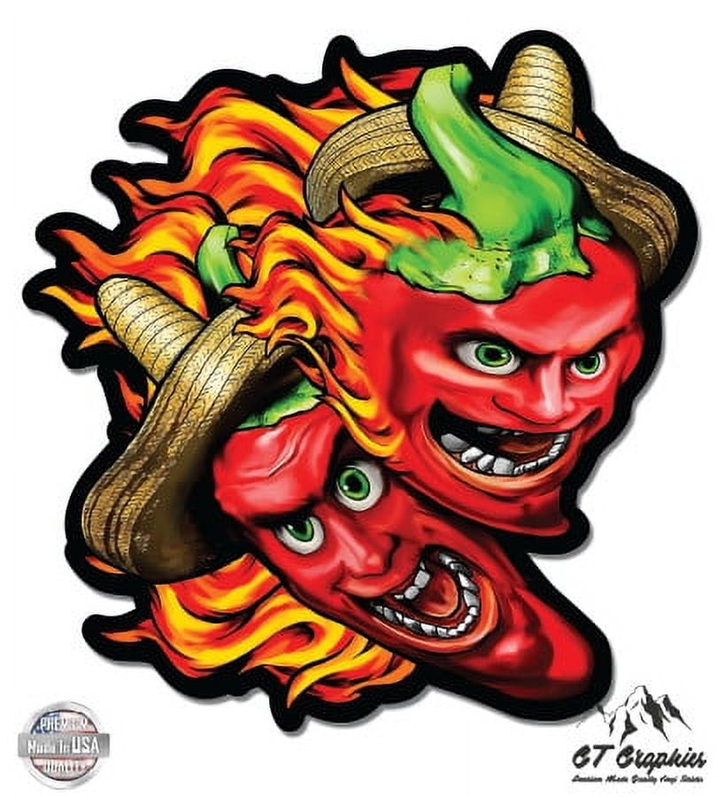 Chili Peppers - 5" Vinyl Sticker - For Car Laptop I-Pad - Waterproof ...