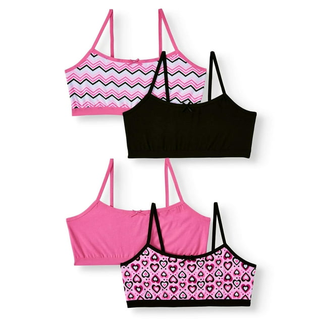 Chili Peppers Girls' Sports Bra Set, Comfortable Training Bras ...